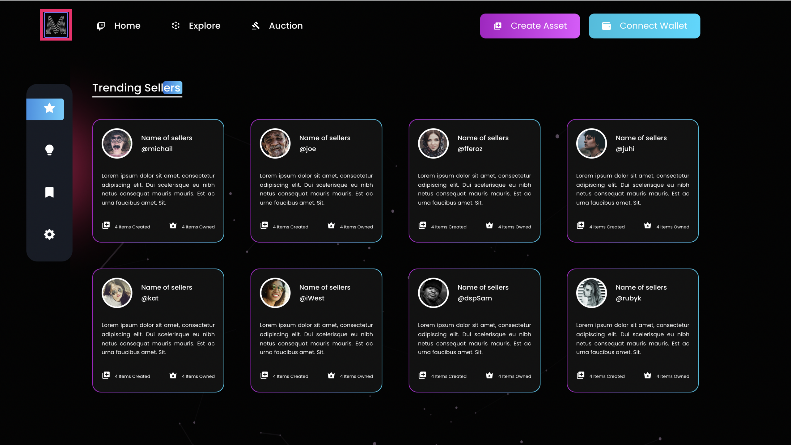 Minto - ReactJs NFT Marketplace UI kit by thriftysoft | CodeCanyon